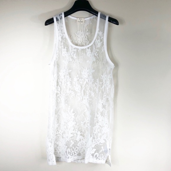 Urban Outfitters | Dresses | Uo Pins Needles White Lace Sheer Dress ...